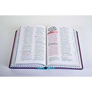 Tyndale NLT Girls Life Application Study Bible, TuTone (LeatherLike, Purple/Teal), NLT Bible with Over 800 Notes and Features, Foundations for Your Faith Sections