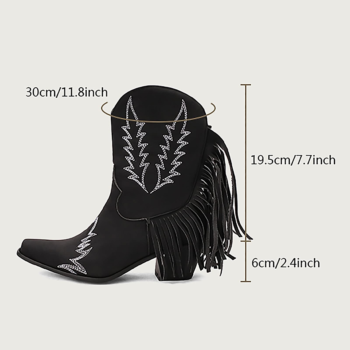 women boots cowgirl vintage fringed western cowboy solid slip on outdoor chunky heel booties shoes low heel side zipper brown cowgirl boots for women chelsea boots