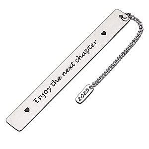 Bookmark with Chain 2023 for Book Lover, Retirement Gifts for Women, Graduation Gifts 2023 for Her Him, Inspirational Christmas Wedding Anniversary Birthday Gifts for Kid, Boss Coworker Leaving Gift