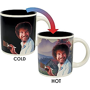 The Unemployed Philosophers Guild Ceramic Bob Ross Self-Painting Mug - in A Fun Gift Box