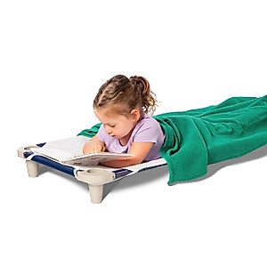 ROLLEE POLLEE Children's Nap Blanket, Super Soft Anti-Pill Fleece Blanket for Toddlers and Kids, 36" x 48" (Blue, Single)