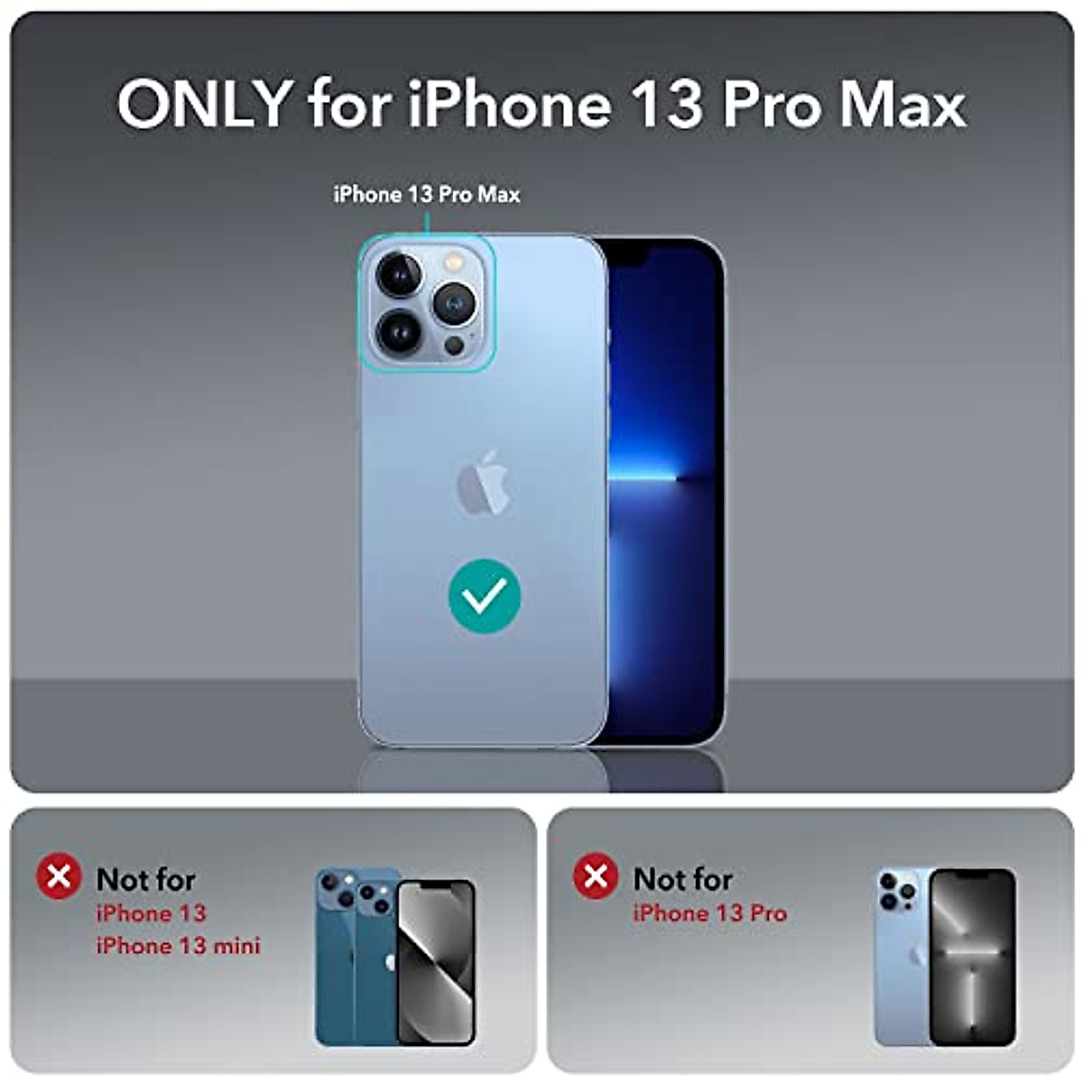 ESR for iPhone 13 Pro Max Phone Case, Compatible with MagSafe, Shockproof Military-Grade Protection, Yellowing Resistant, Magnetic Case for iPhone 13 Pro Max, Classic Hybrid Case (HaloLock), Clear