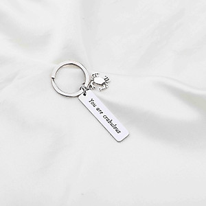 ENSIANTH Funny Crab Keychain You Are Crabulous Keychain Crab Jewelry for BFF Traveler Gift (Crab Key)