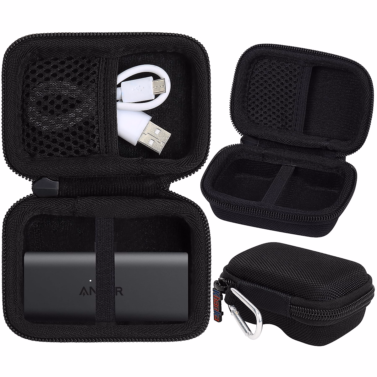 khanka Hard Travel Case Replacement with Anker 621 Nano Power Bank,5,000mAh Portable Charger,Case Only (Black)