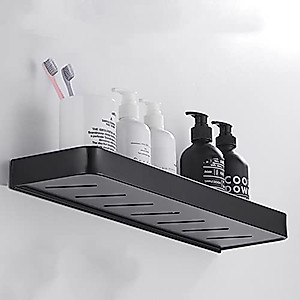 NOVOCE Shower Caddie Black Shower Organizer No Drilling Shampoo Holder for Shower Adhesive Wall Mounted Space Aluminum For Bathroom Toilet,A60cm ( Size : A60cm )