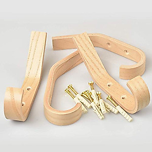 Fujinzhu Wood Hooks Wall Mounted, Coat Hooks Vintage Single Wall Hooks Organizer Heavy Duty for Towel Hat Hanging 4 Pack Oak