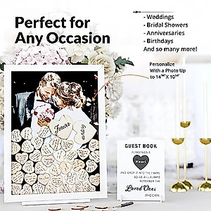 GLM Premium Wedding Guest Book Alternative with Welcome Sign and 85 Hearts - A Perfect Piece to Rustic Wedding Decorations for Ceremony Outside, an Alternative for Your Guest Book Wedding Reception!