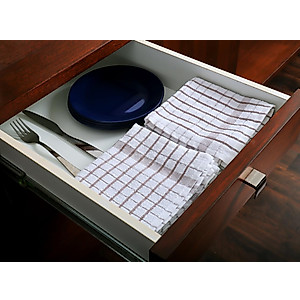 AMOUR INFINI Terry Grid Dish Cloths Pack of 8 Highly Absorbent, Quick Dry Dish Rags Super Soft Premium Kitchen Dish Cloth for Washing Dishes Dish (12x12 Inch - Beige)