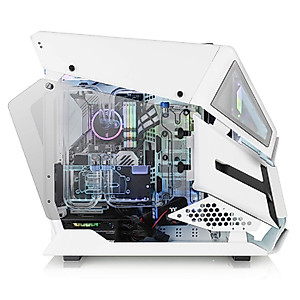 Thermaltake AH T600 Snow Helicopter Styled Open Frame Tempered Glass Swing Door E-ATX Full Tower Case CA-1Q4-00M6WN-00