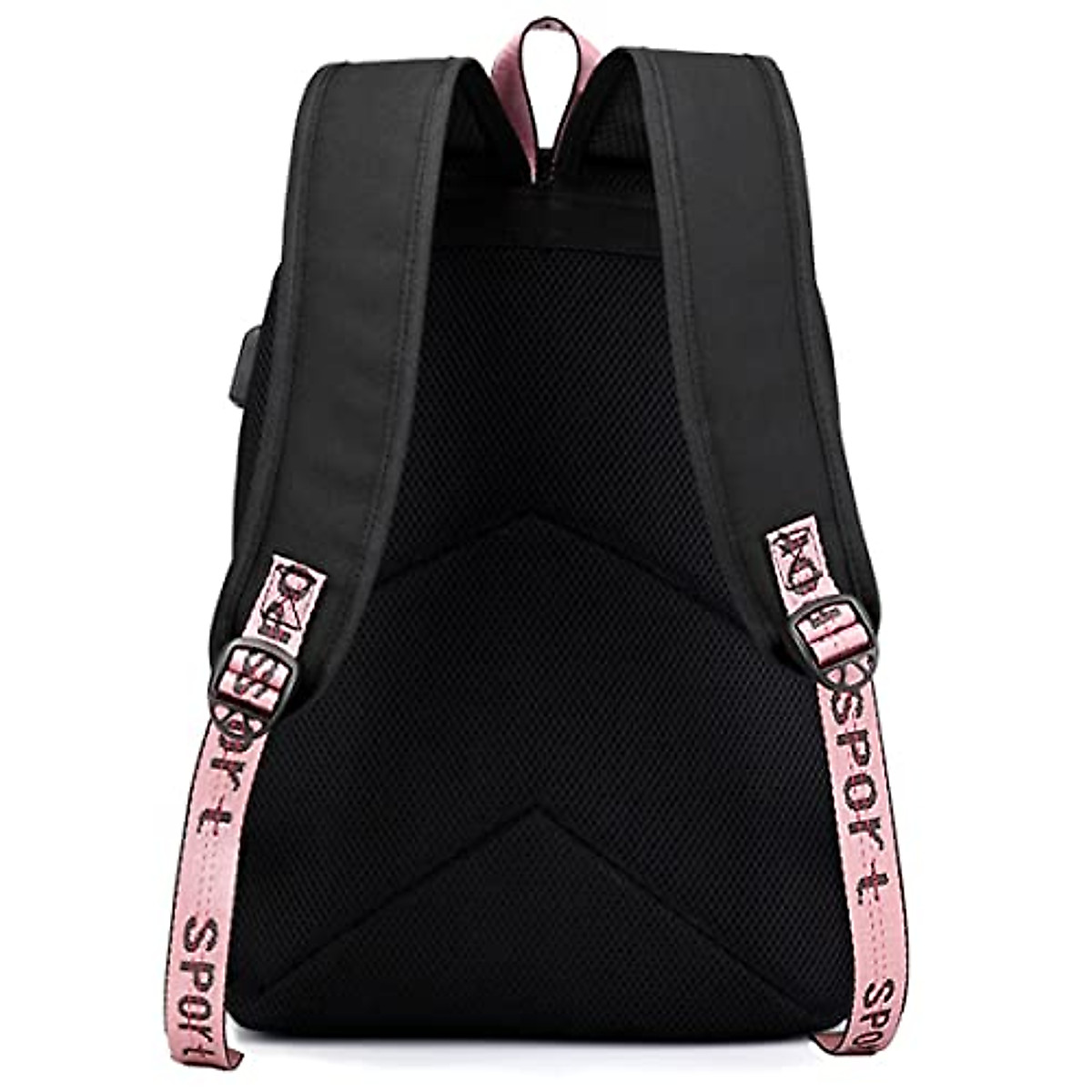 FSRONGXI 17Inch Anime Backpack for School Nezuko Bookbag Anime Rucksack with USB Charging Port, Free Keychain 17.7inch (Nezuko)