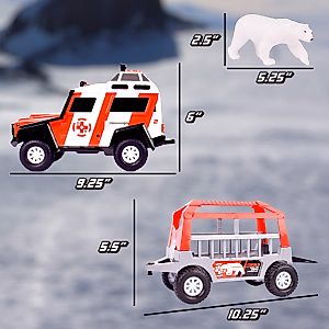 Sunny Days Entertainment Maxx Action Lights & Sounds Snow Vehicle with Trailer - Polar Bear Transport (320674)