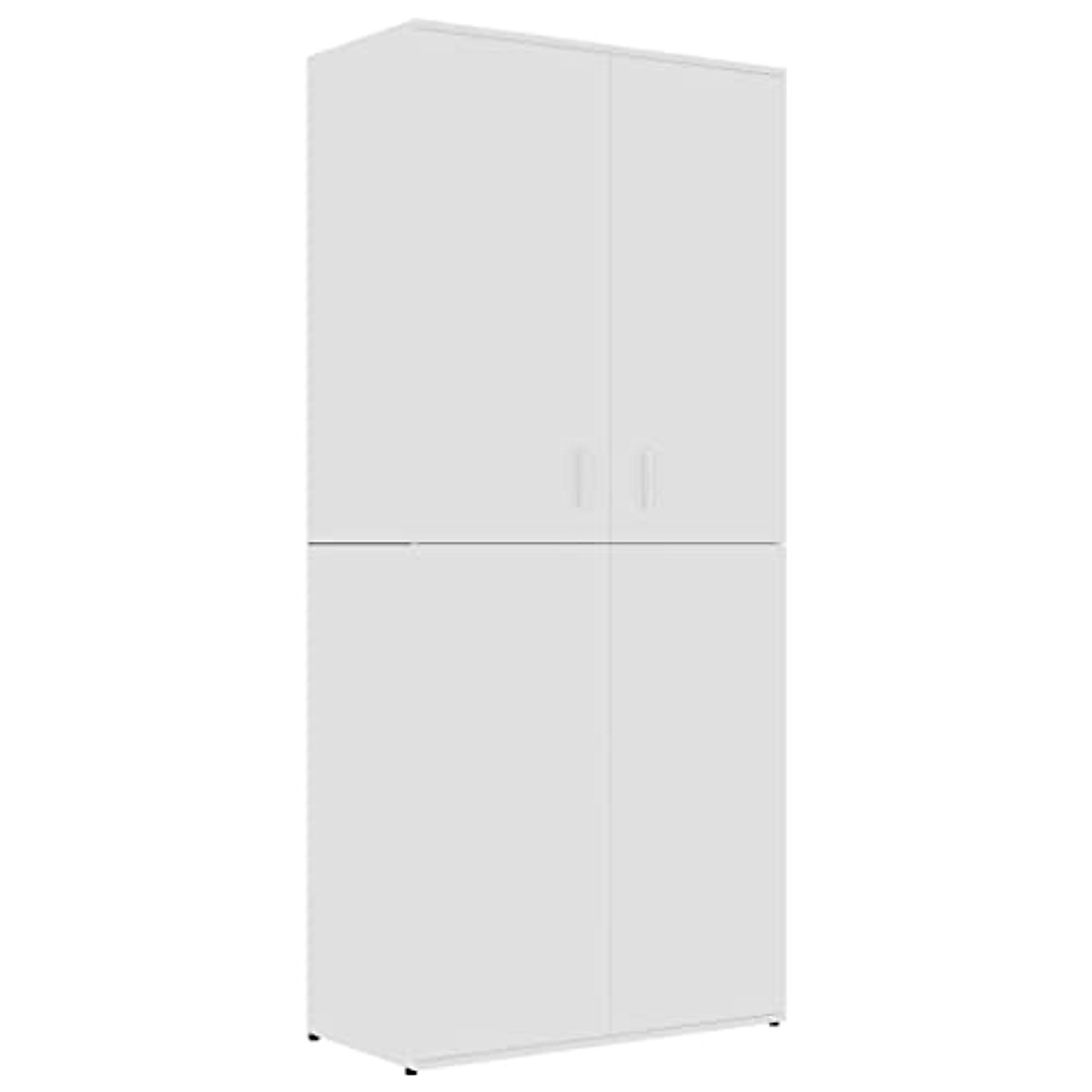 GOLINPEILO Modern Shoe Storage Cabinet with 2 Doors, 6 Shelves and a Hanging Rod, 31.5"x15.4"x70.1" Wood Shoe Storage Cabinet White for Entryway, Porch