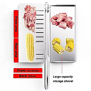 Manual Bone Meat Slicer,Stainless Steel Bone Cutter Machine,Rib Fish Chicken Beef Cutting Machine for Home Cooking and Commercial Cooking 15.3 In(2 Sharp Blades)