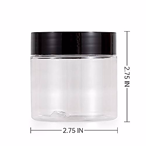 testyu Plastic Jars with Lids, 20 Pack 6 OZ Wide Mouth Jars with Airtight Lids, Clear Empty Slime Containers with Lids, Multipurpose Storage Jars for Home Kitchen Food Arts Crafts Cosmetic Sample