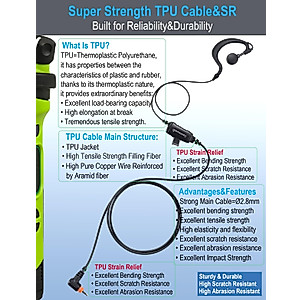 commountain SL300 SL3500e Earpiece with Mic Compatible for Motorola Radios TLK 100 TLK 110 SL7550 SL7550e SL7580 SL7580e SL7590 SL7590e SLN 1000, TLK100 TLK110 SLN1000 SL Series G Earhook Headset