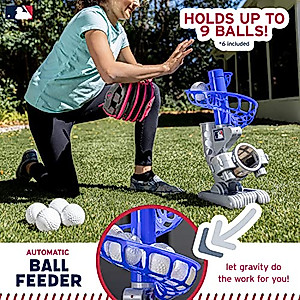 Franklin Sports MLB Kids Electronic Baseball Pitching Machine - Automatic Youth Pitching Machine with (6) Plastic Baseballs Included -Youth Baseball Pitcher for Kids Ages 3+