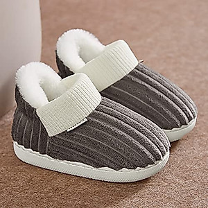Kids Home Slippers Girls Boys Slippers Cotton Comfy House Slippers Bedroom Home Slippers Winter Warm Indoor Shoes Home Shoes for Toddler Girls (Coffee, 5-5.5 Years Little Child)
