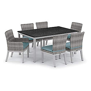 Oxford Garden Argento TVWSCR2IB Side Chair − Resin Wicker Oxford Garden Argento - Ice Blue Cushion - Set of 2