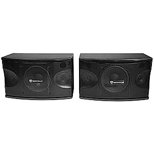 Rockville Pair 8" 3-Way 800 Watt Karaoke/Pro Speakers+Wall Brackets/MDF (KPS80), Black
