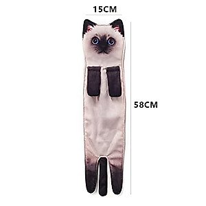 Infaccial Cat Hand Towels for Bathroom Kitchen-Cute Cat Hanging Towel Decorative Animal Washcloths Face Towels Cat Decor-Funny Housewarming Cat Gifts for Cat Lovers (Siamese Cat)