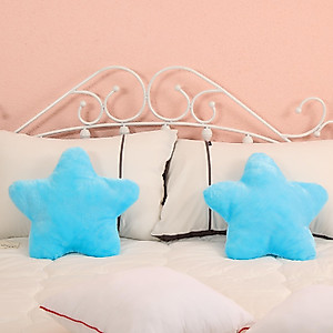 Sumind 2 Pcs 15.7 Inch Star Pillow Plush Star Throw Pillow Cute Pillows Aesthetic 3D Star Throw Stuffed Cushion Decorative Gift Room Decor for Bedroom Sofa Chair(Blue)