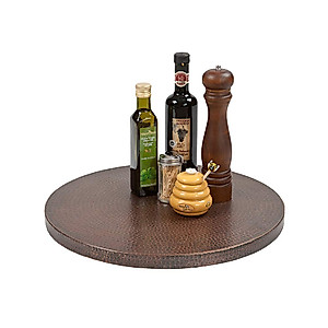 Premier Copper Products LS18DB 18-Inch Hand Hammered Copper Lazy Susan, Oil Rubbed Bronze