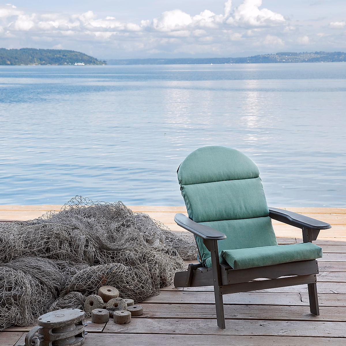 ARDEN Oceantex Adirondack Chair Cushion, 21.5 x 19, Rain-Proof, Fade Resistant, Cushions for Adirondack and Rocking Chairs 19 x 21.5, Seafoam Green