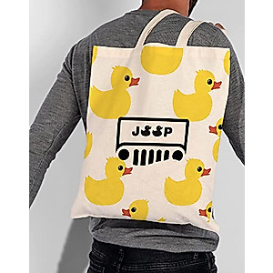 You've Been Ducked, Duck Duck Tote Bag, Purse For Duck Lovers, Yellow Duck Carrying Sack, Rubber Ducks Bag, Ducking Tote Bags, Natural Canvas Tote Bag - Reusable Shopping Bag