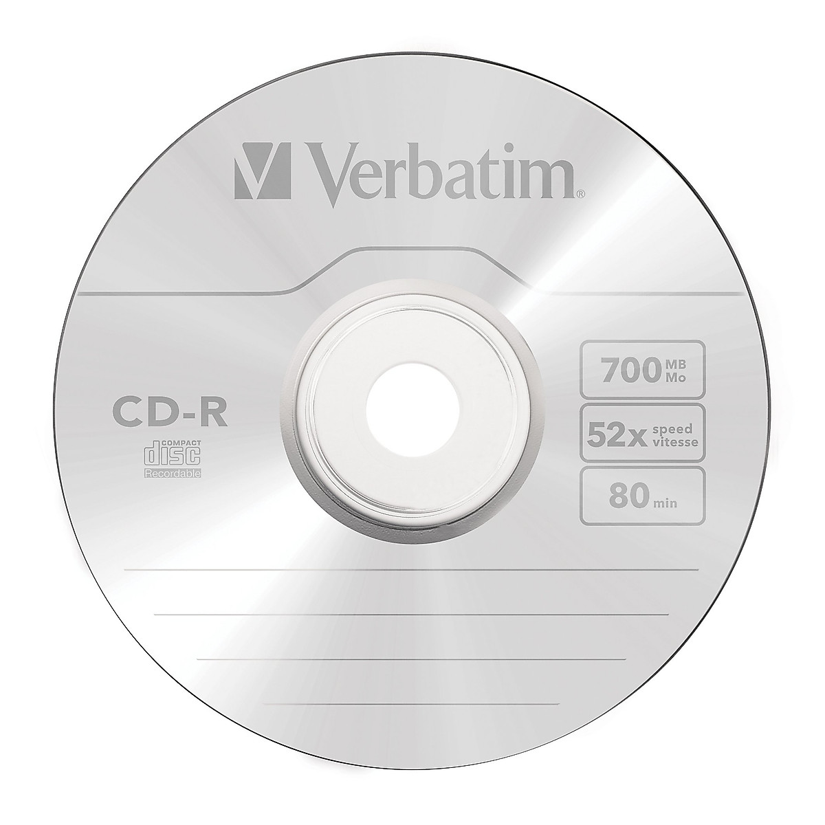Verbatim CD-R Blank Discs 700MB 80 Minutes 52X Recordable Disc for Data and Music - 100pk Spindle,Silver and Verbatim CD/DVD Paper Sleeves-with Clear Window 100pk