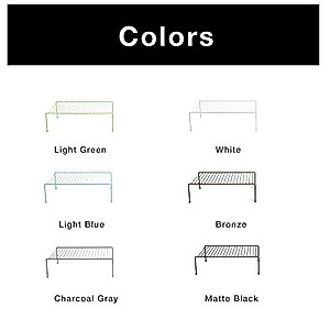 Smart Design Classic Storage Shelf – Set of 6, Large (8.5 x 16 in.), Bronze – Sturdy Steel Pantry Organizer with Rust-Resistant Finish and Non-Slip Feet for Easy Home Organization and Storage