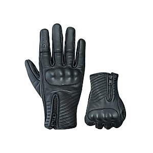 Moto5 Full Finger Leather Motorcycle Gloves for Men & Women Touch Screen Gloves Premium Street Motorcycle Durable Protective Cruiser Biker Gel Leather Motorbike gloves (Black, X-Large)