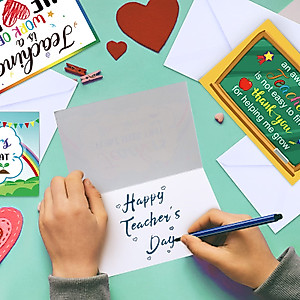 Jetec 24 Sets Teacher Thank You Cards Teacher Appreciation Gift Cards Bulk for Teachers Day Teacher Best Teacher Ever Card Teacher of the Year Appreciation Gifts (Appreciation)