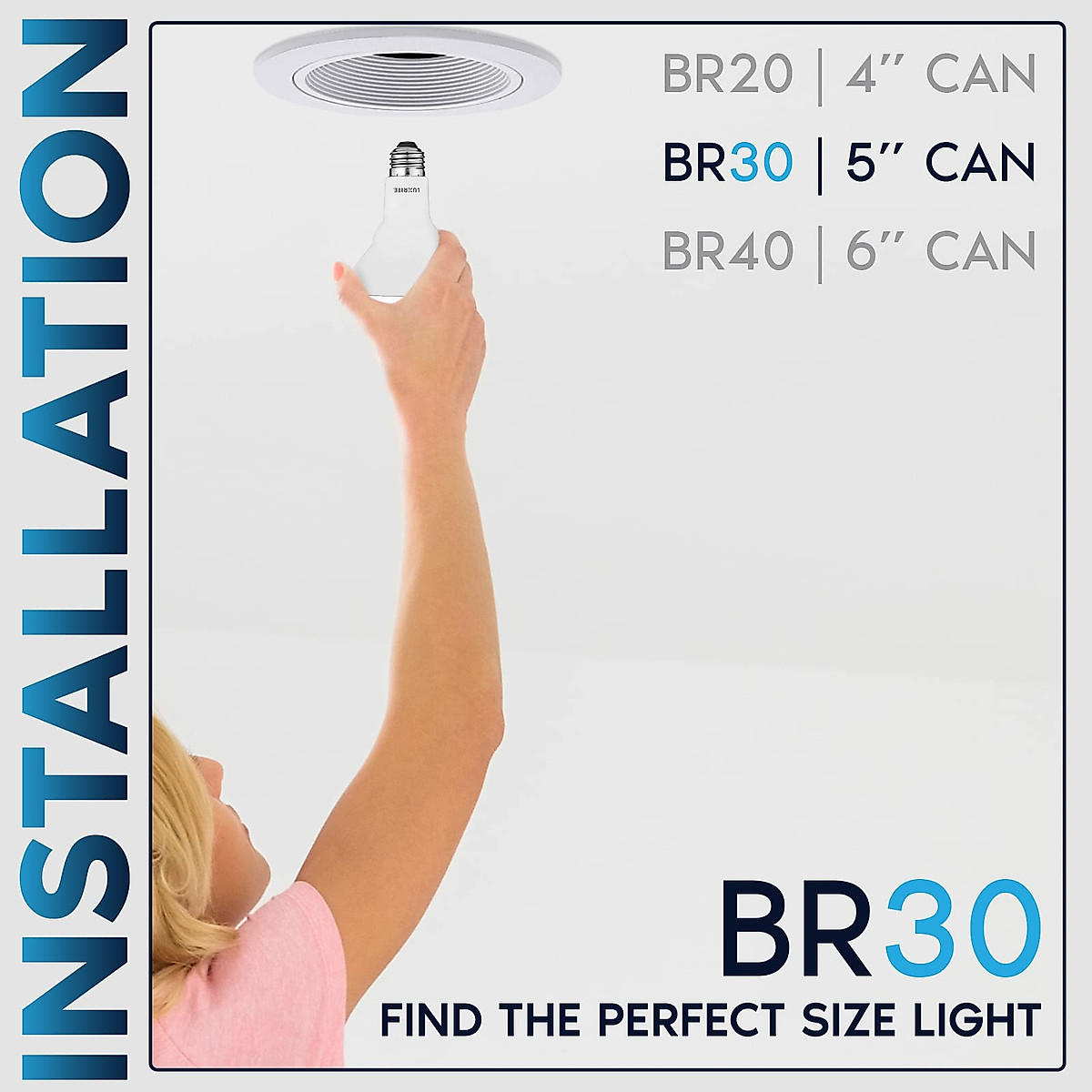 Luxrite 4-Pack BR30 LED Bulb, 65W Equivalent, 3500K Natural White, Dimmable, 650 Lumens, LED Flood Light Bulbs, 8.5W, Energy Star, E26 Medium Base, Damp Rated, Indoor/Outdoor - Living Room and Kitchen