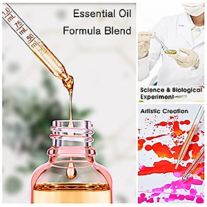 PrettyCare Eye Dropper 4 Pcs, Glass Eye Dropper for 30 ml Essential Oils Bottles Round Tip Measured Medicine Droppers Calibrated 1 ml Capacity