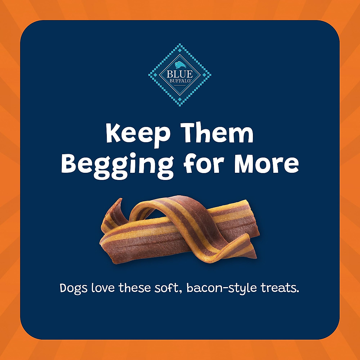 Blue Buffalo Sizzlers Natural Soft Dog Treats, Bacon-Style Soft-Moist Dog Treats with Real USA Pork, Original Flavor, 6-oz. Bag