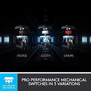 Logitech G915 Lightspeed RGB Mechanical Gaming Keyboard, Low Profile GL Tactile Key Switch, LIGHTSYNC RGB, Advanced Lightspeed Wireless and Bluetooth Support - Linear (Renewed)