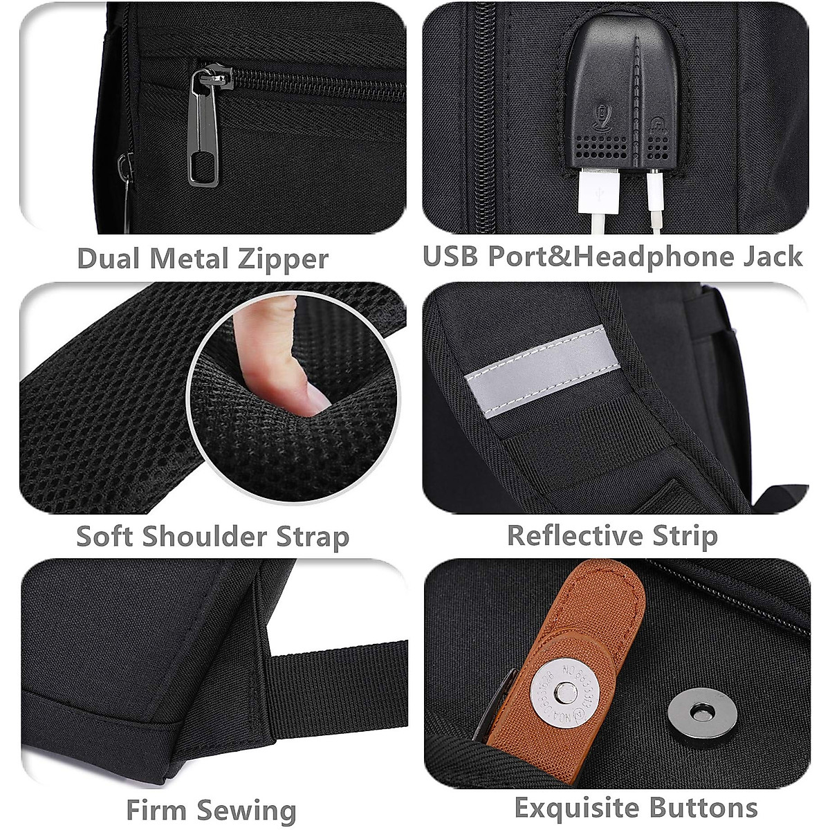 HFSX Backpack Bookbags Laptop Backpack for Women Men Vintage Backpack College Backpack Travel Bookbag Laptop Bookbags with USB Charging Port Gray Backpacks Fits 15.6 inch Notebook