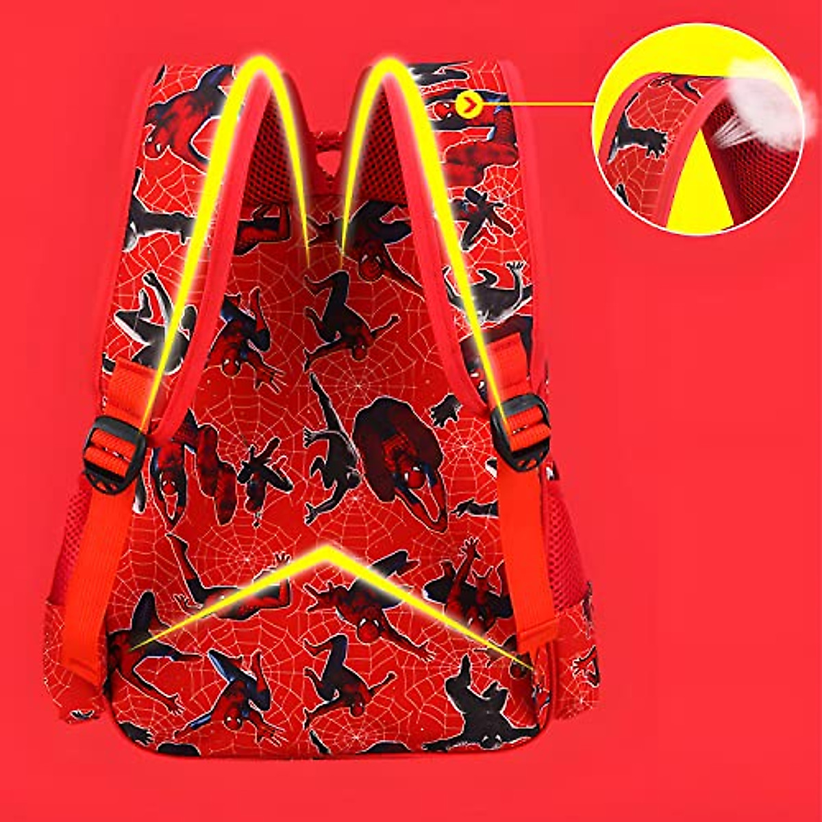 Licputalch Kids School Backpack for Kids Boys Girls, Waterproof Red Backpack for 4-6-8-10-12