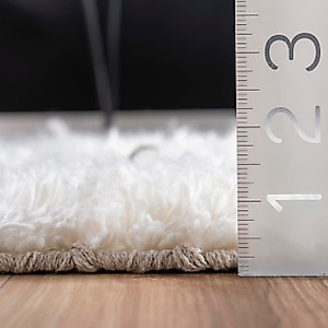 nuLOOM Hand Knotted Fez Shag Area Rug, 4x6, Natural