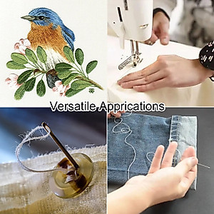 Ryalan 12 Color Set of Polyester All-Purpose Sewing Threads Prewound Bobbin Thread Plastic for Embroidery and Sewing Machine DIY Embroidery Thread Sewing Thread 382 Yards/350 m Each (12 pieces)