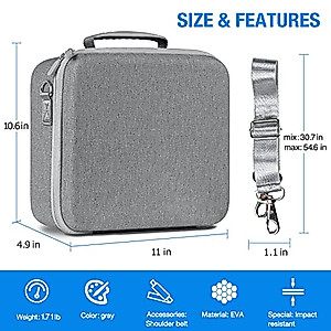 NinjaPlusOX Carrying Case for Nintendo Switch/Switch OLED Model 2021, Hard Shell Protective Portable Switch Carrying Case Travel Bag for Switch Console & Accessories, Gray