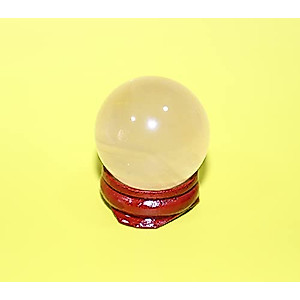 Natural Yellow Citrine Crystal Sphere Ball Healing Crystals Stone with Stand and Bag Feng Shui Crystal Tabletop Sculpture Ornaments Implication Wealth and Success