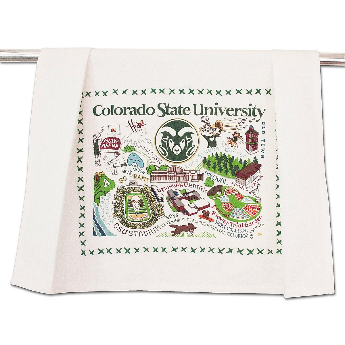 Catstudio Dish Towel, Colorado State University Rams Hand Towel - Collegiate Kitchen Towel for Colorado State Fans for Students, Graduation, Parents and Alums