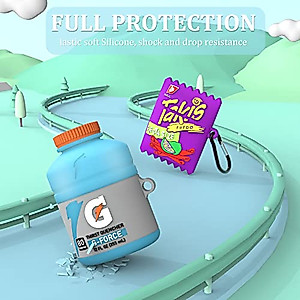 (3 Pack) Cute Airpod Case for Airpods 2&1,3D Drink Kawaii Silicone Cartoon Food Funny Protective Cover Accessories Skin for Airpod 1&2 Gen Charging Case for Girls Boys-(Arizona+Sport Water+Takis)