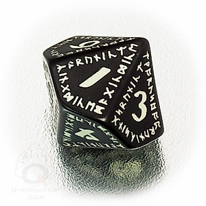 Qworkshop Runic Glow-in-The-Dark Polyhedral RPG Dice Set