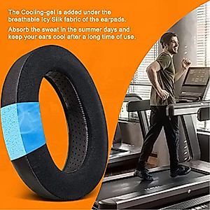 SOULWIT Cooling-Gel Earpads Cushions Replacement for Sennheiser HD650, HD660 S, HD600, HD6XX, HD58X, HD580, HD565, HD545, HD535 Headphones, Ear Pads with Noise Isolation Foam, Added Thickness
