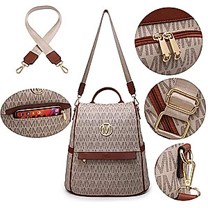 MKP Women Fashion Medium Backpack Purse (Beige and Beige)