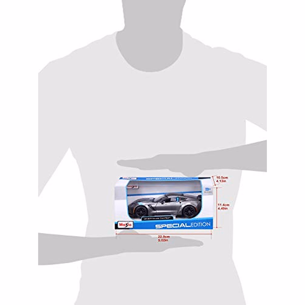 Maisto 1:24 Scale Special Edition 2017 Chevrolet Corvette Grand Sport Die Cast Vehicle (31516-00000002), Metallic Grey