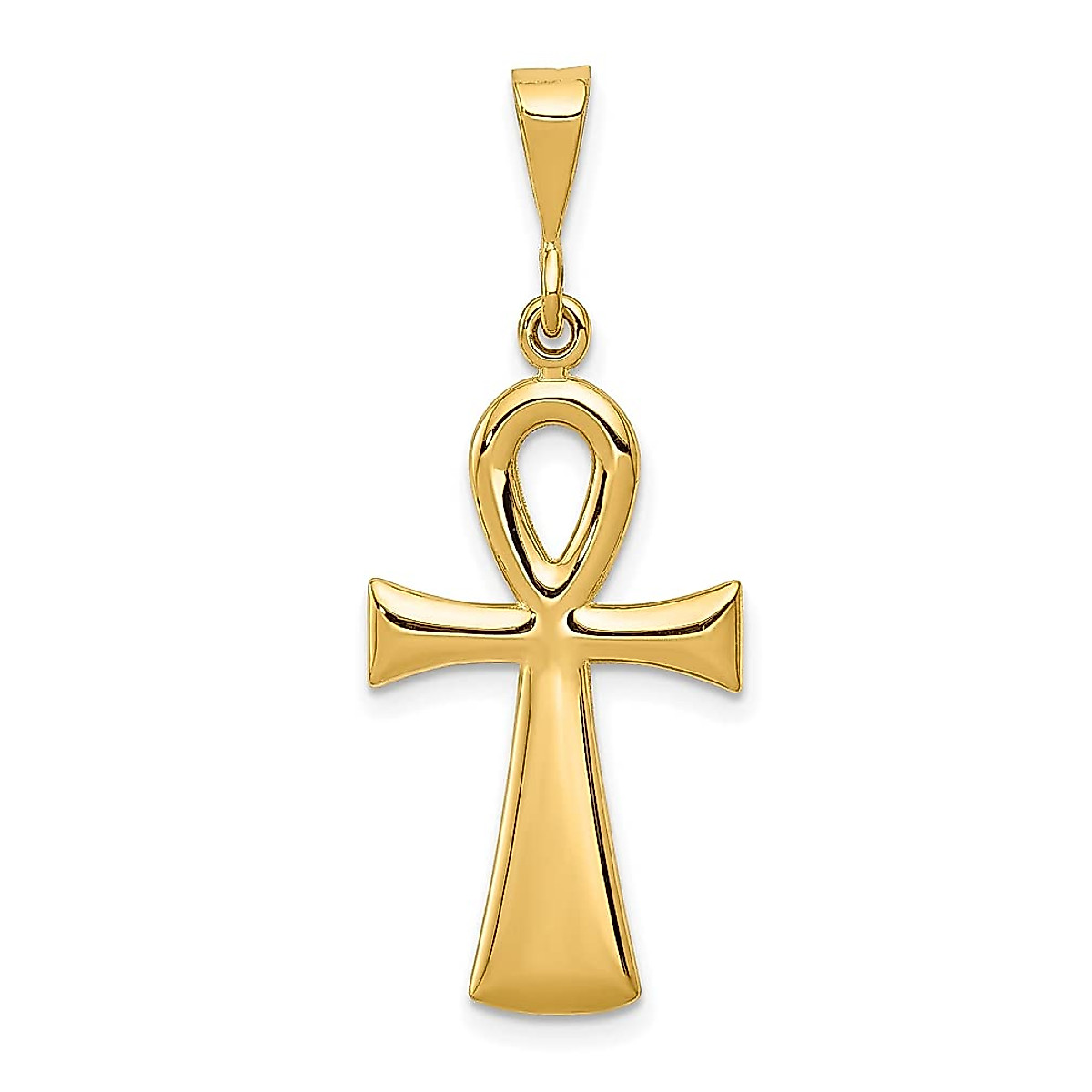 14k Yellow Gold Egyptian Ankh Cross Symbol Of Life Ancient Necklace Charm Pendant Religious Fine Jewelry For Women Gifts For Her
