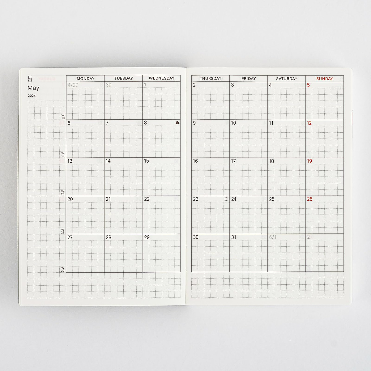 Hobonichi Techo Planner Book [English/A6/January 2024 Start/Monday Start]